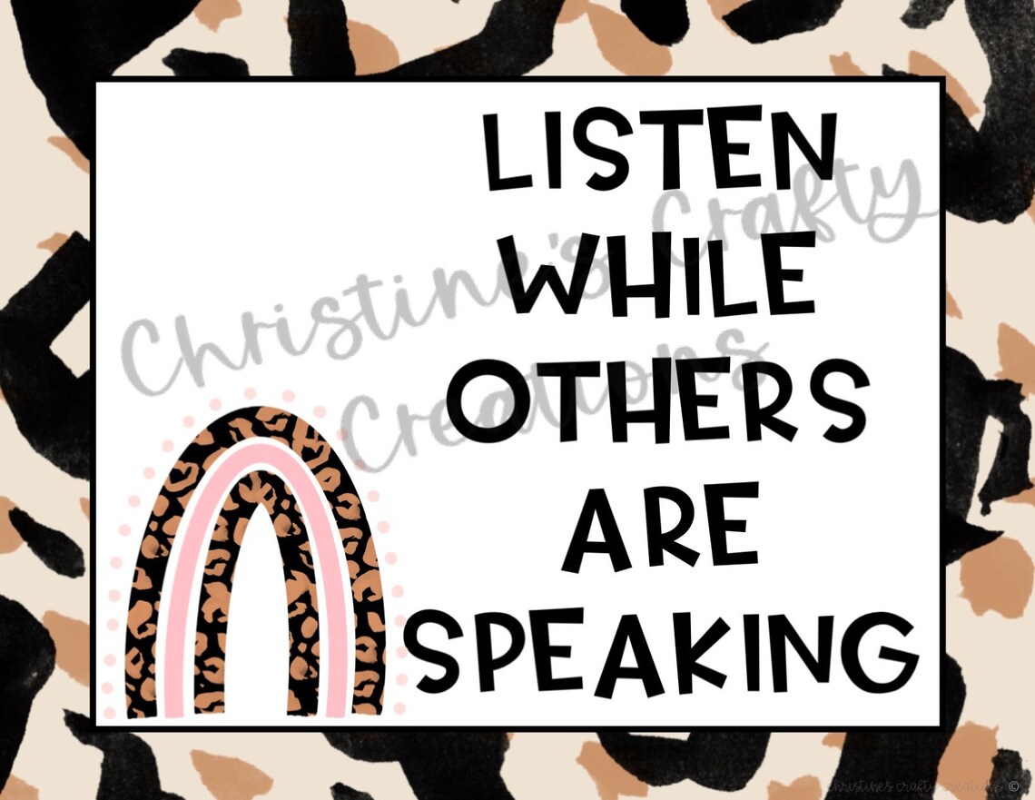 Leopard Classroom Rules Posters L Editable | Etsy