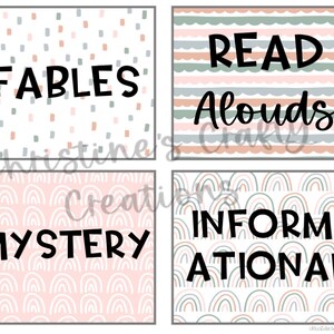 BOHO Book Bin Labels - Etsy