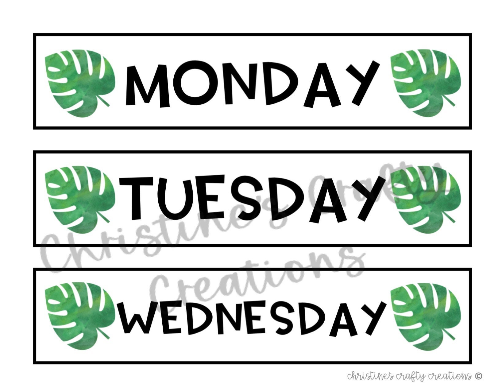 Tropical Leaves 10 Drawer Labels L Editable - Etsy