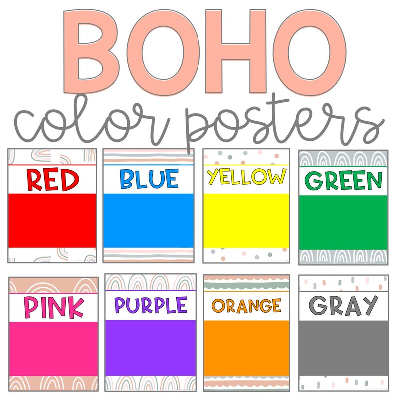 Boho Theme Color Posters - Etsy