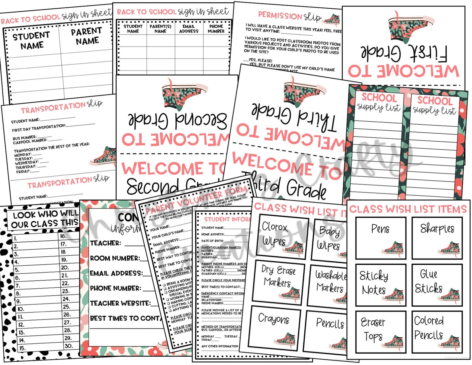 Preppy Dalmatian Meet the Teacher Packet L Editable Materials - Etsy