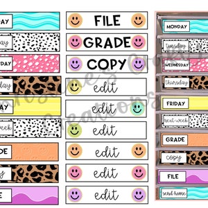 Groovy Leopard 10 Drawer Labels L Editable - Etsy