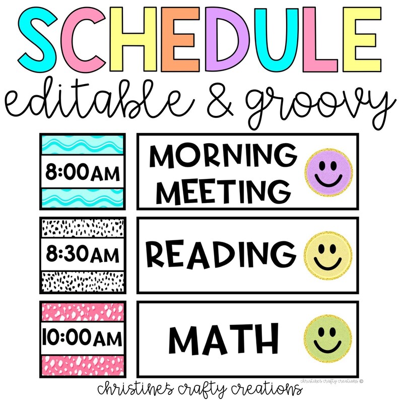 Groovy Leopard and Dalmatian Daily Schedule L Editable - Etsy