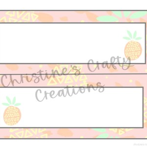 Pineapple Name Tags L Editable - Etsy