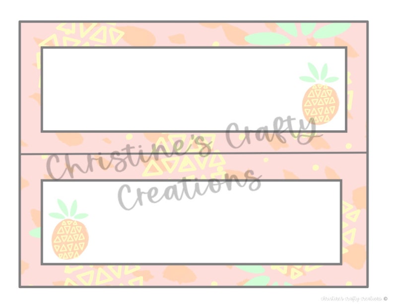 Pineapple Name Tags L Editable - Etsy