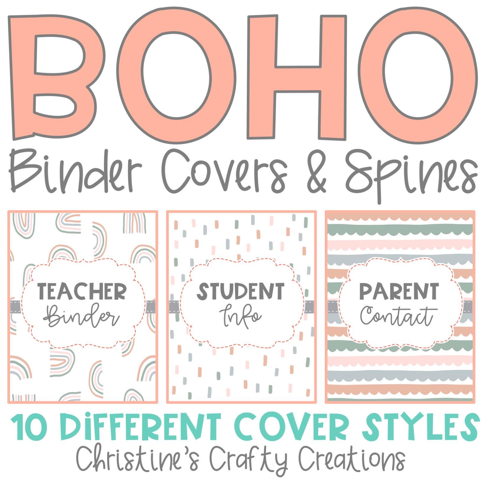 BOHO Binder Covers and Spines - Etsy