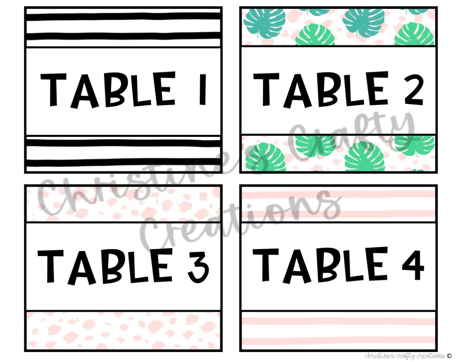 Tropical Leaves Cubby and Table Numbers - Etsy