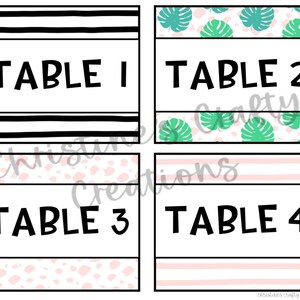 Tropical Leaves Cubby and Table Numbers - Etsy