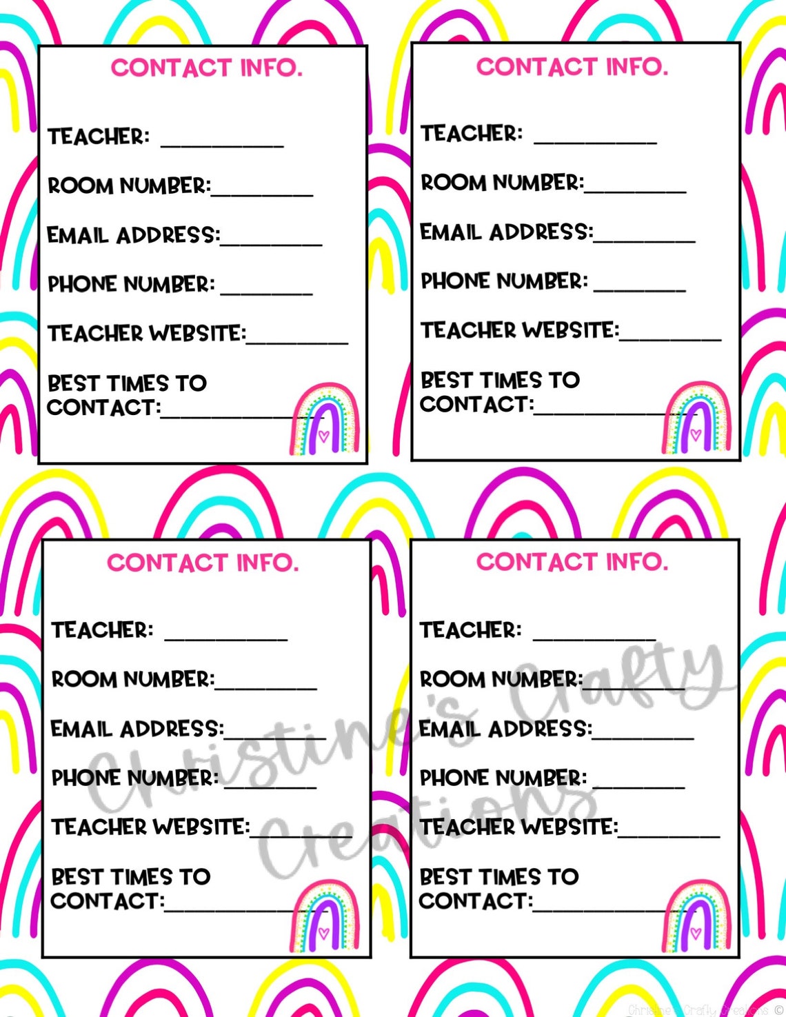 Meet the Teacher Night L Editable Forms and Materials L Bright - Etsy