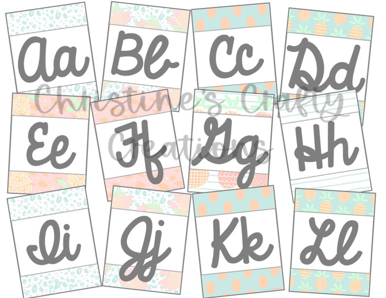 Pineapple Alphabet Posters - Etsy