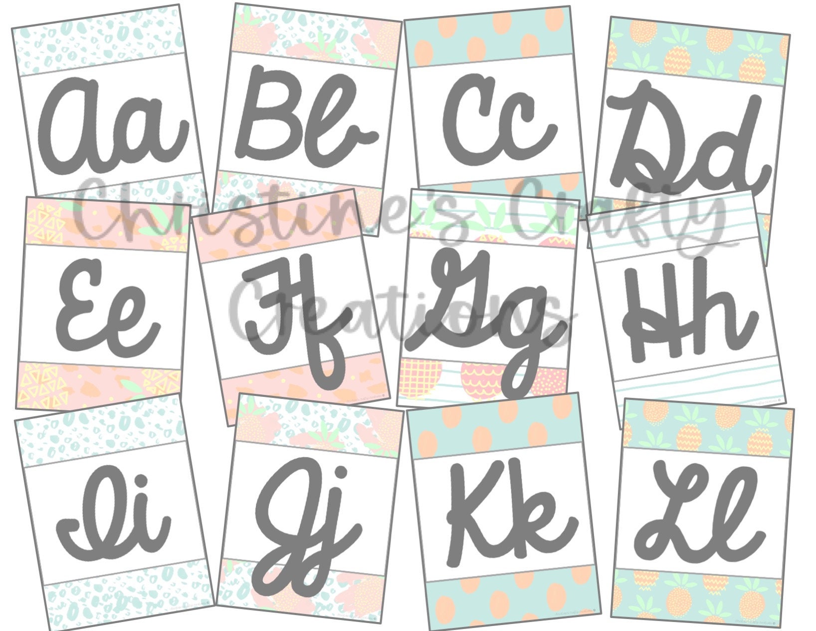 Pineapple Alphabet Posters - Etsy