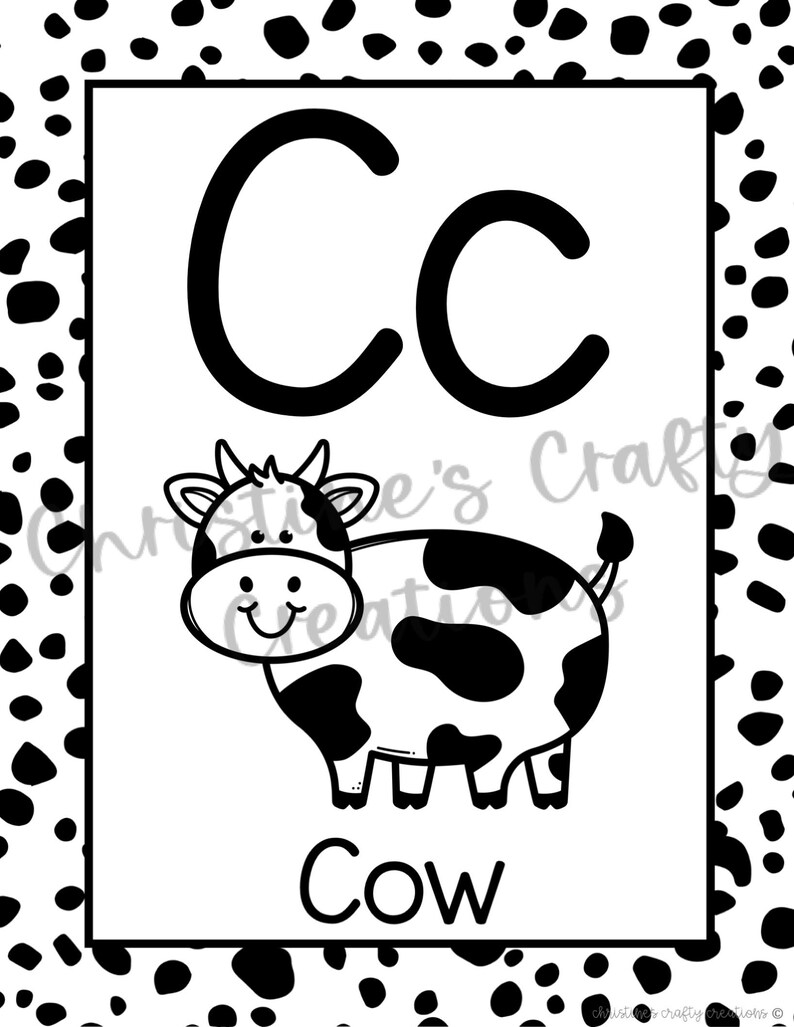 Preppy Dalmatian Alphabet Posters With Pictures - Etsy