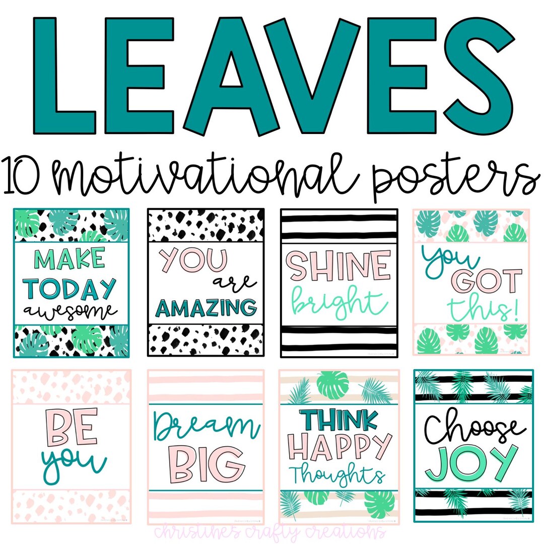 Tropical Leaves Motivational Posters - Etsy