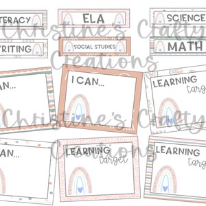 BOHO Learning Targets L Editable - Etsy