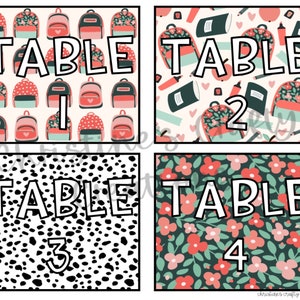Preppy Dalmatian Table and Cubby Numbers - Etsy
