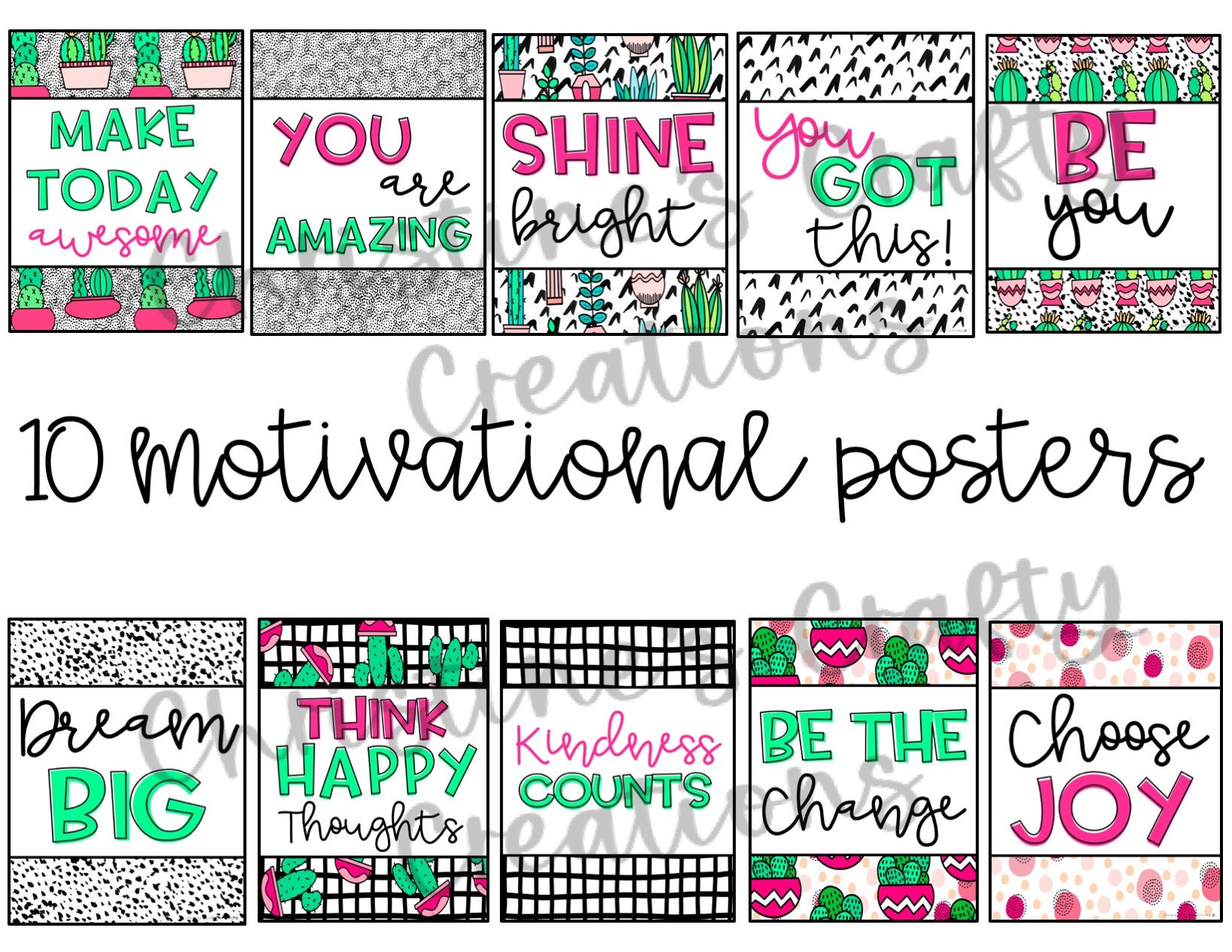 Cactus Motivational Posters - Etsy