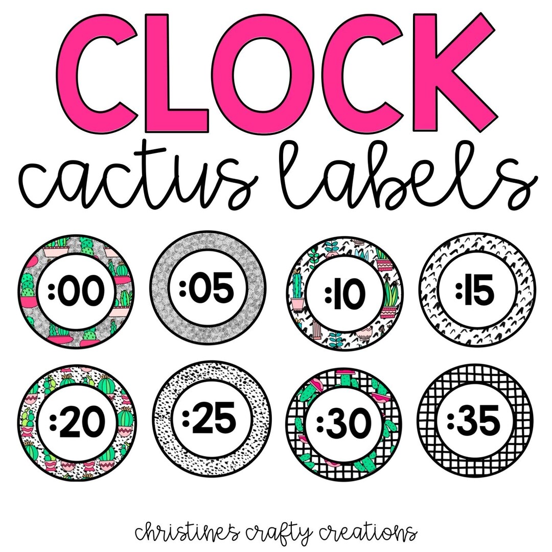 Cactus Clock Labels - Etsy
