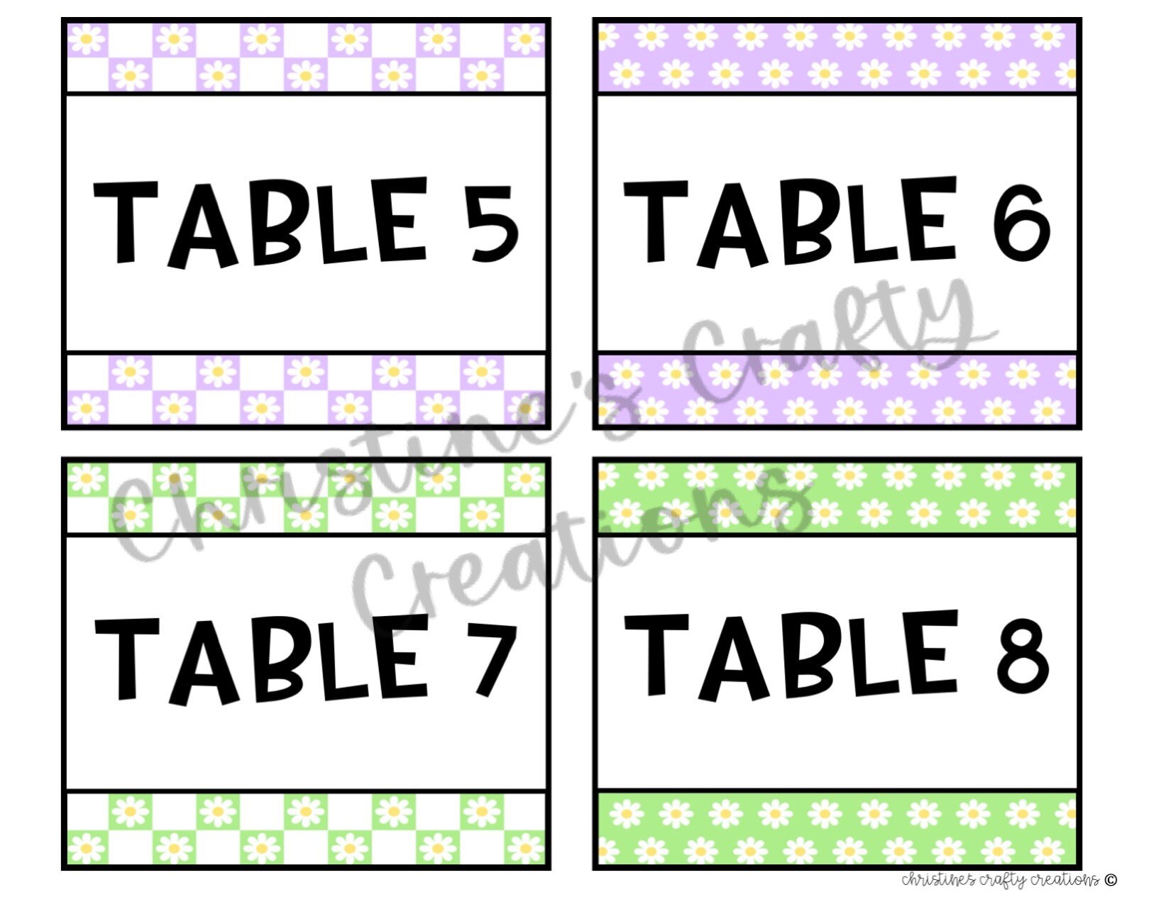 Retro Daisy Table and Cubby Numbers - Etsy