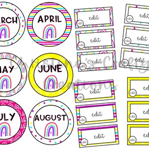 Bright Rainbow Boho Birthday Chart L Editable - Etsy