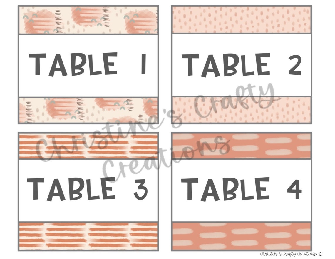 Rustic Boho Table and Cubby Numbers - Etsy