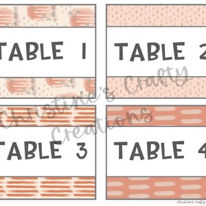 Rustic Boho Table and Cubby Numbers - Etsy