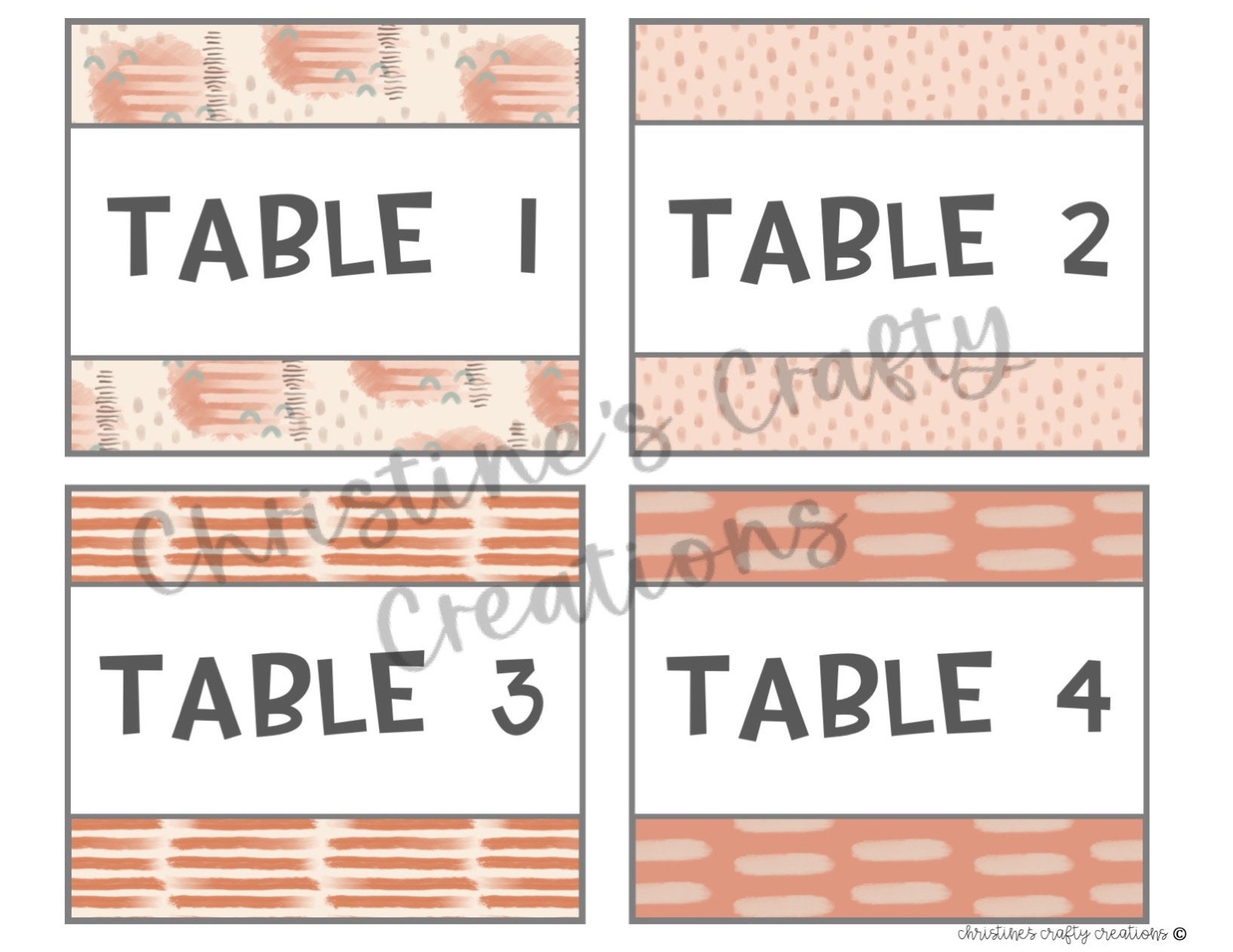 Rustic Boho Table and Cubby Numbers - Etsy