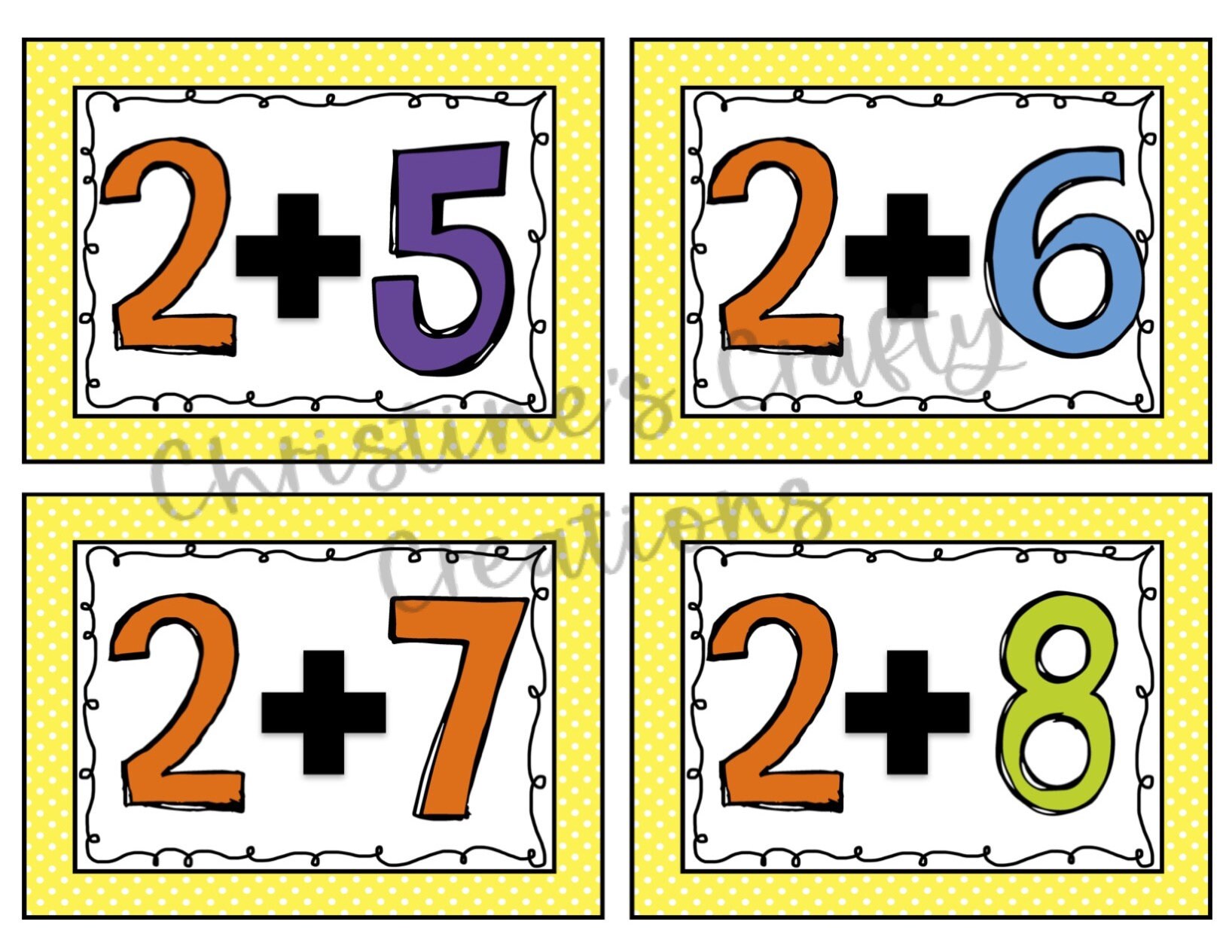 Addition Flash Cards - Etsy