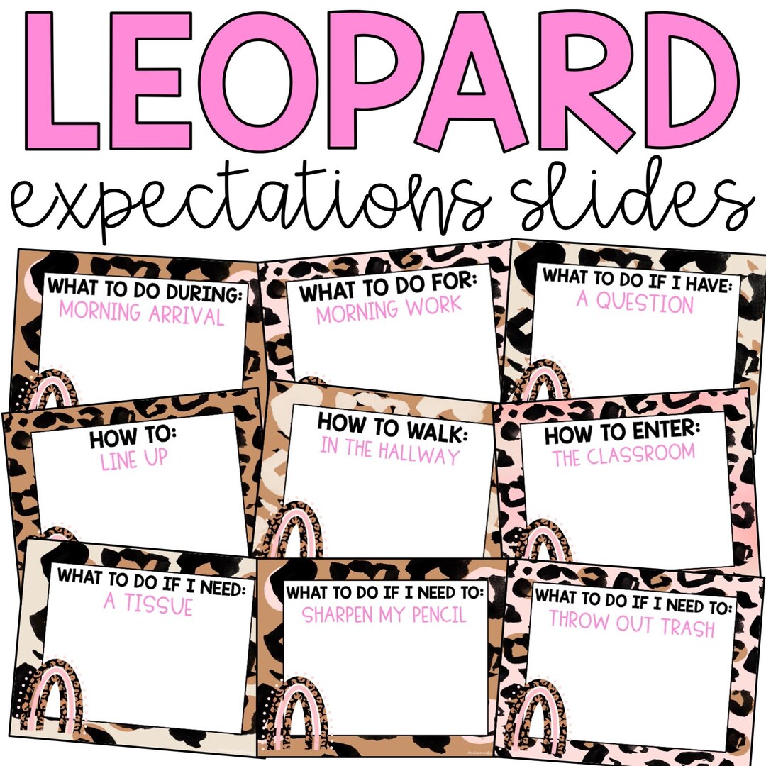 Leopard Procedures and Expectations Powerpoint L Editable - Etsy