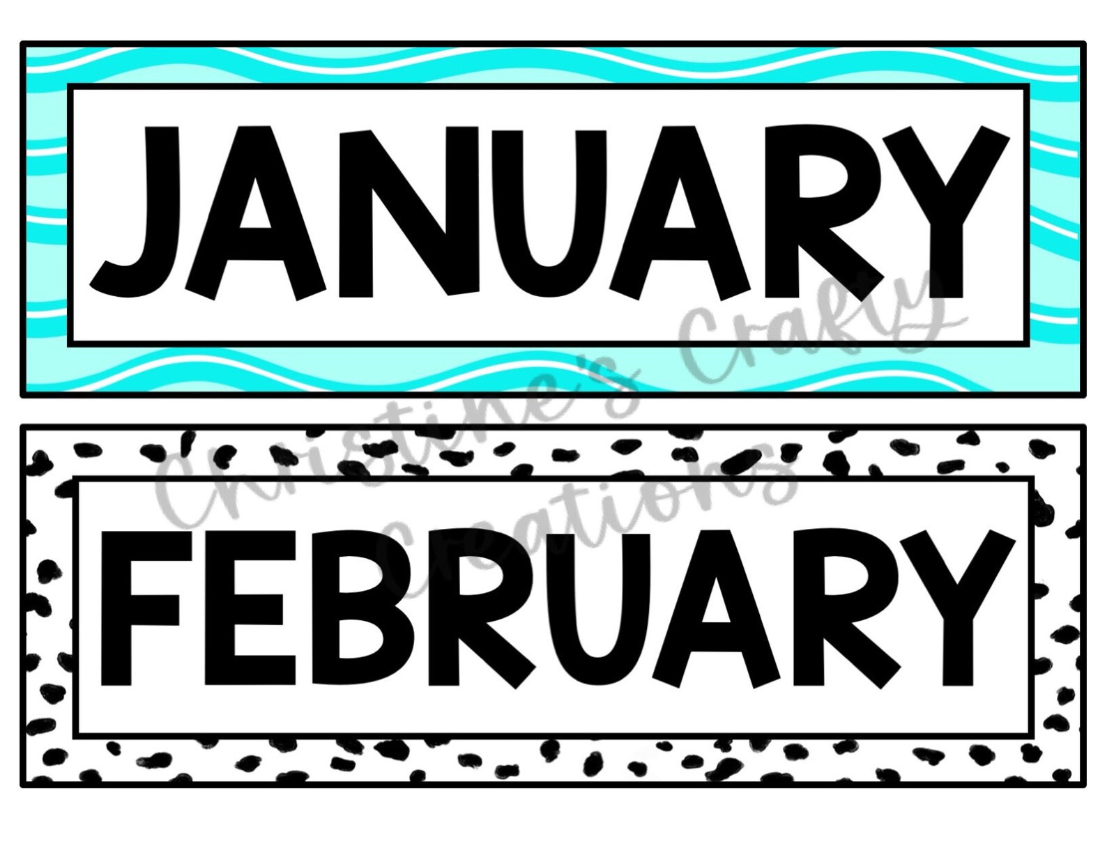 Groovy Leopard and Dalmatian Calendar Labels L Editable - Etsy