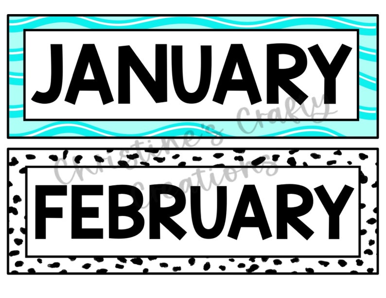 Groovy Leopard and Dalmatian Calendar Labels L Editable - Etsy