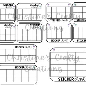 Preppy and Tropical Sticker Charts L Editable - Etsy