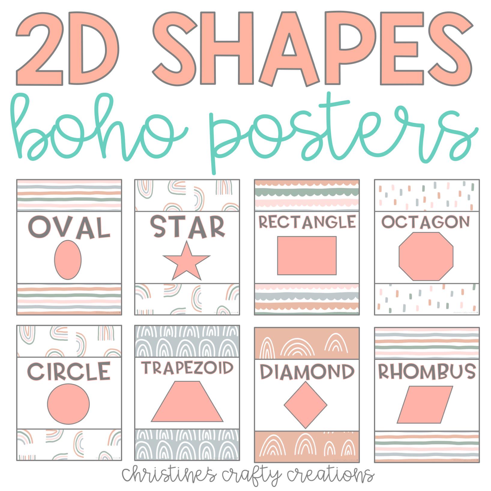 BOHO 2D Shapes Posters - Etsy