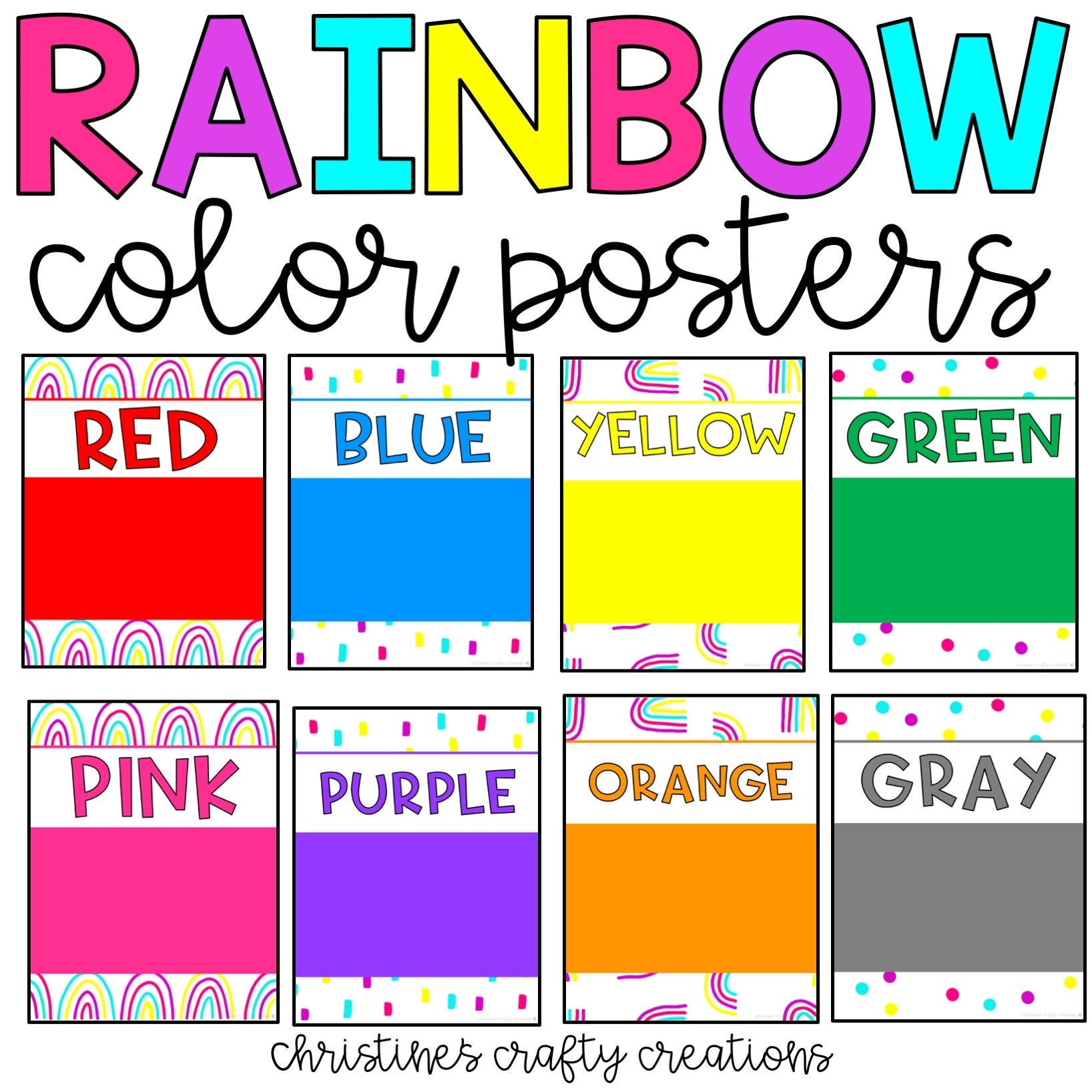 Bright Rainbow Boho Color Posters - Etsy