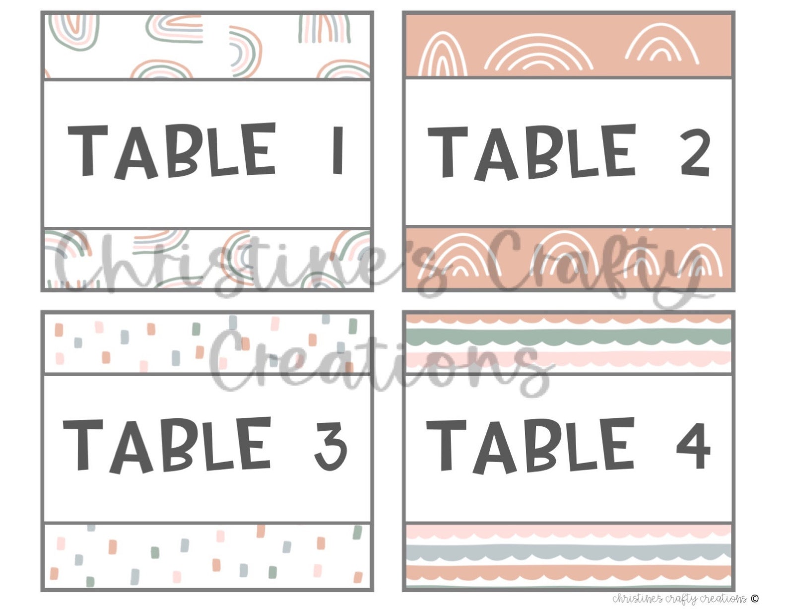 BOHO Table and Cubby Numbers - Etsy