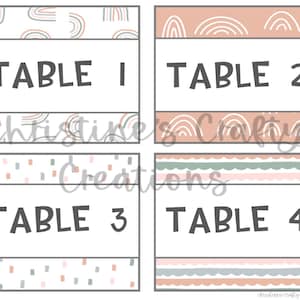 BOHO Table and Cubby Numbers - Etsy