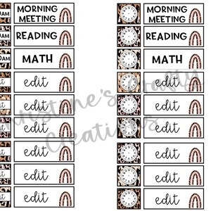 Leopard Daily Schedule L Editable - Etsy
