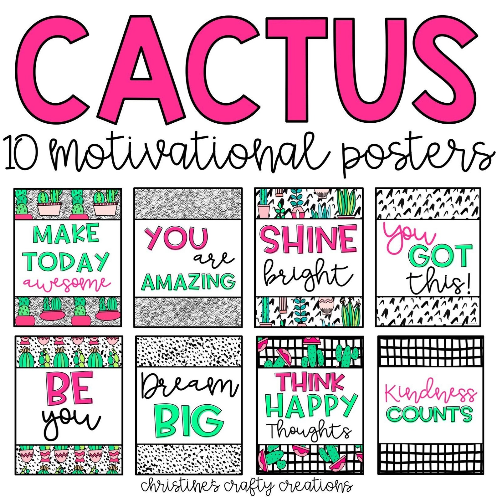 Cactus Motivational Posters - Etsy