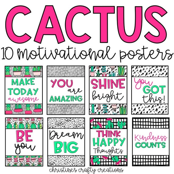 Cactus Motivational Posters - Etsy