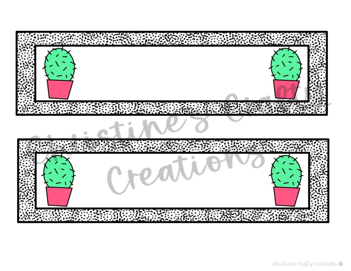 Cactus Learning Targets L Editable - Etsy