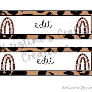 Leopard Learning Target Posters L Editable - Etsy