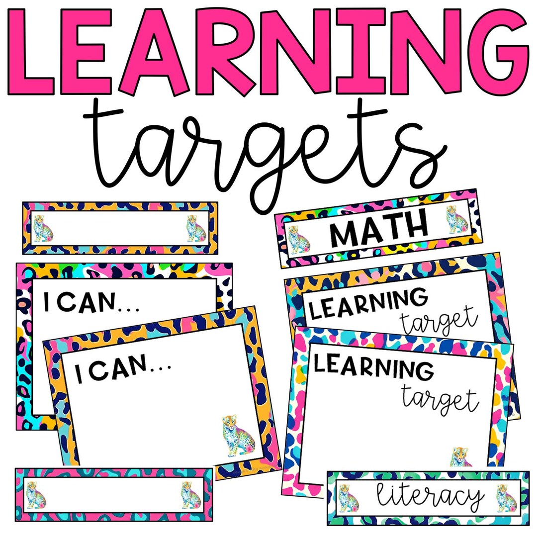 Rainbow Leopard Learning Target Posters L Editable - Etsy