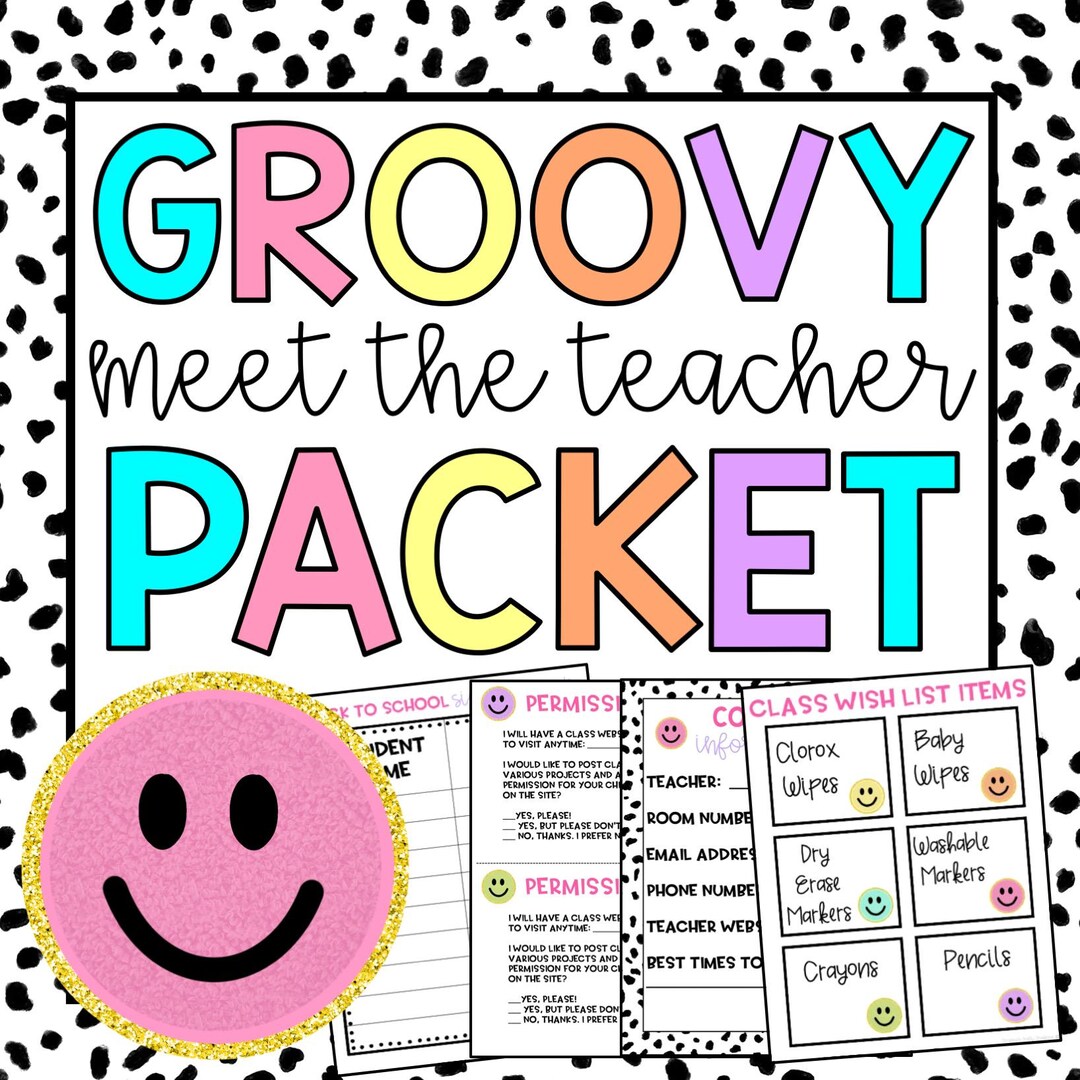 Groovy Leopard and Dalmatian Meet the Teacher Packet L Editable Forms ...