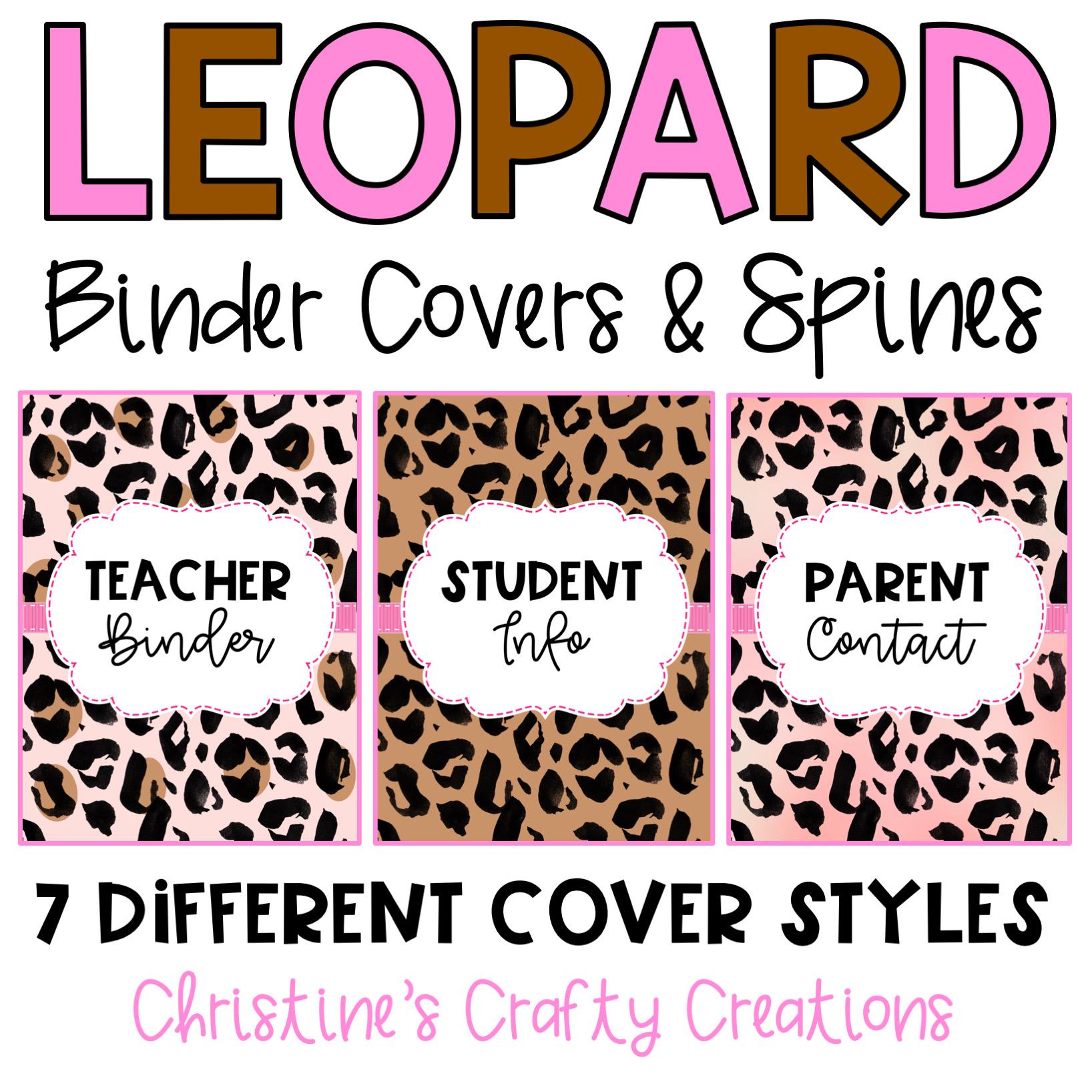 Leopard Binder Covers and Spines L Editable - Etsy