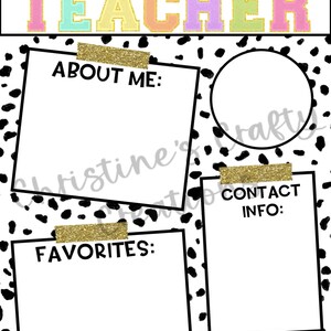 Groovy Leopard and Dalmatian Meet the Teacher Page L Editable - Etsy
