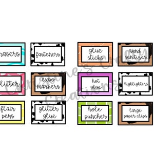 Groovy Leopard and Dalmatian Toolbox Labels L Editable - Etsy