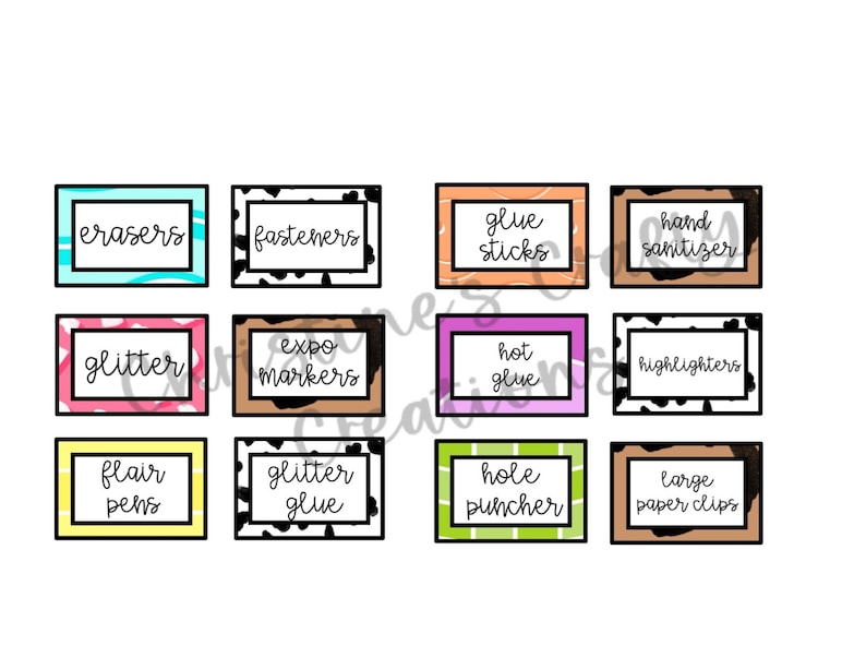 Groovy Leopard and Dalmatian Toolbox Labels L Editable - Etsy
