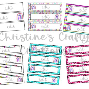 Bright Rainbow Boho Drawer Labels L Editable - Etsy