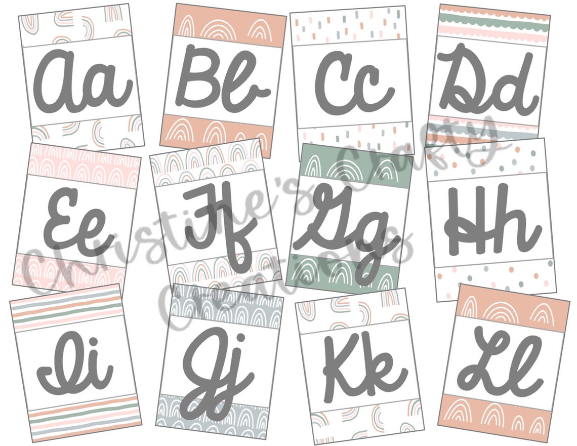 BOHO Alphabet Posters - Etsy