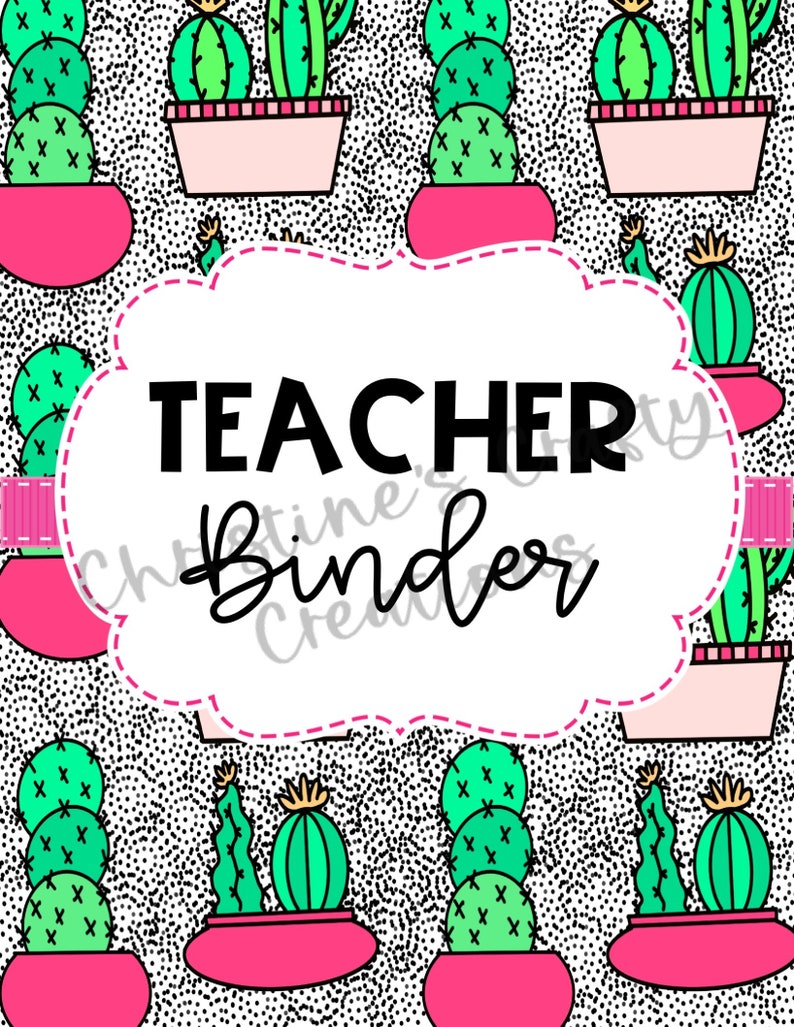 Cactus Binder Covers and Spines L Editable - Etsy