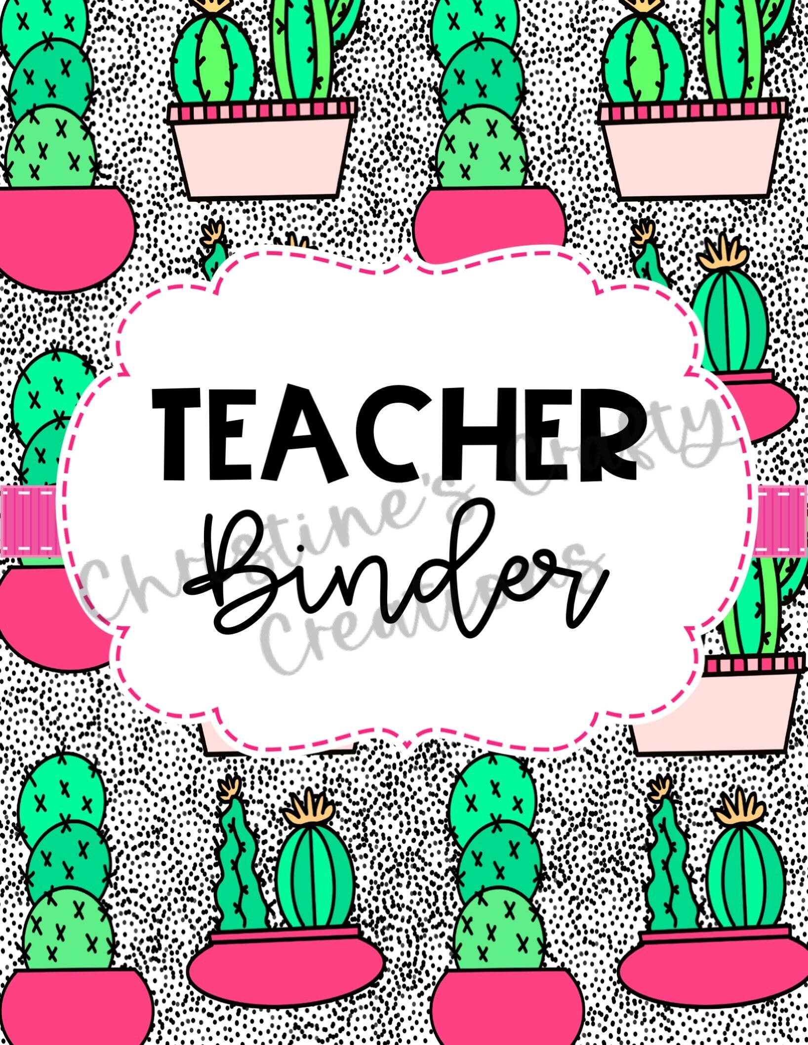 Cactus Binder Covers and Spines L Editable - Etsy